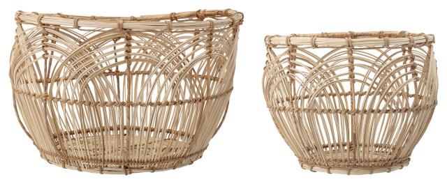 Decorative Beige Rattan Baskets, 2-Piece Set - Tropical - Baskets - by ...