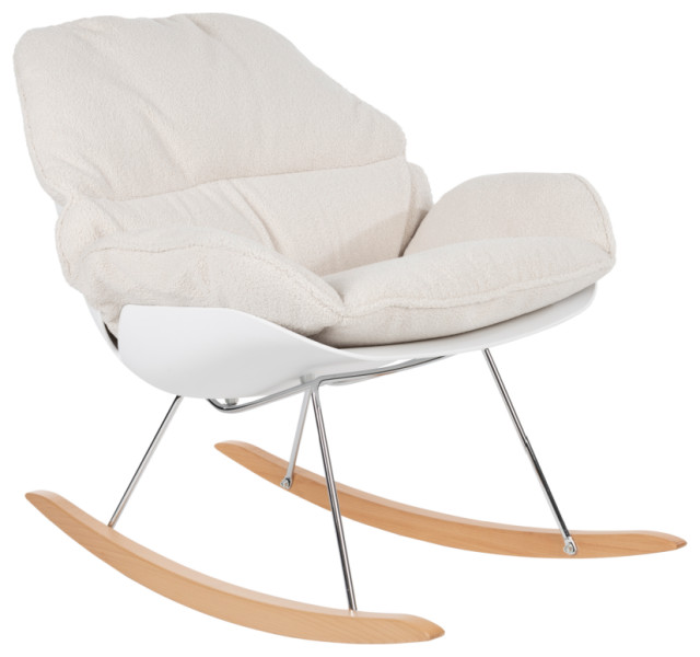 White Upholstered Rocking Chair | DF Rocky - Contemporary - Rocking ...