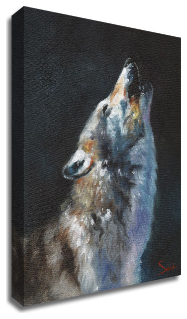 "Wolf Howling" by Eric Sweet, Print on Canvas, 14"x19", 14 x 19 ...