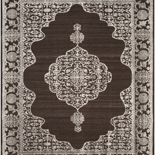 Safavieh Chester Chs546B Traditional Rug, Brown/Linen, 6' x 9 ...