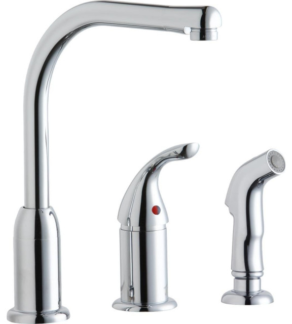 Modern Kitchen Faucet, Swiveling Spout With Side Handle & Side Sprayer ...