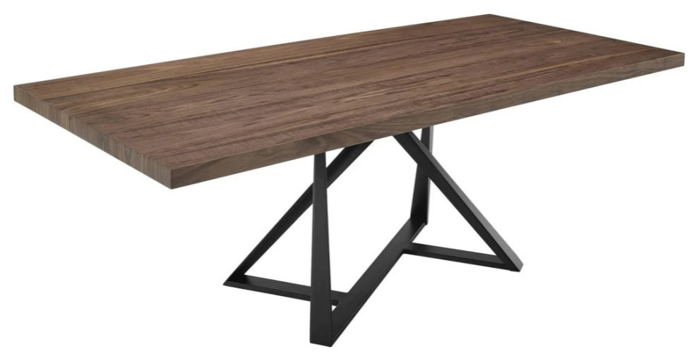 Mogul Modern Industrial Walnut & Black Dining Table - Industrial ...