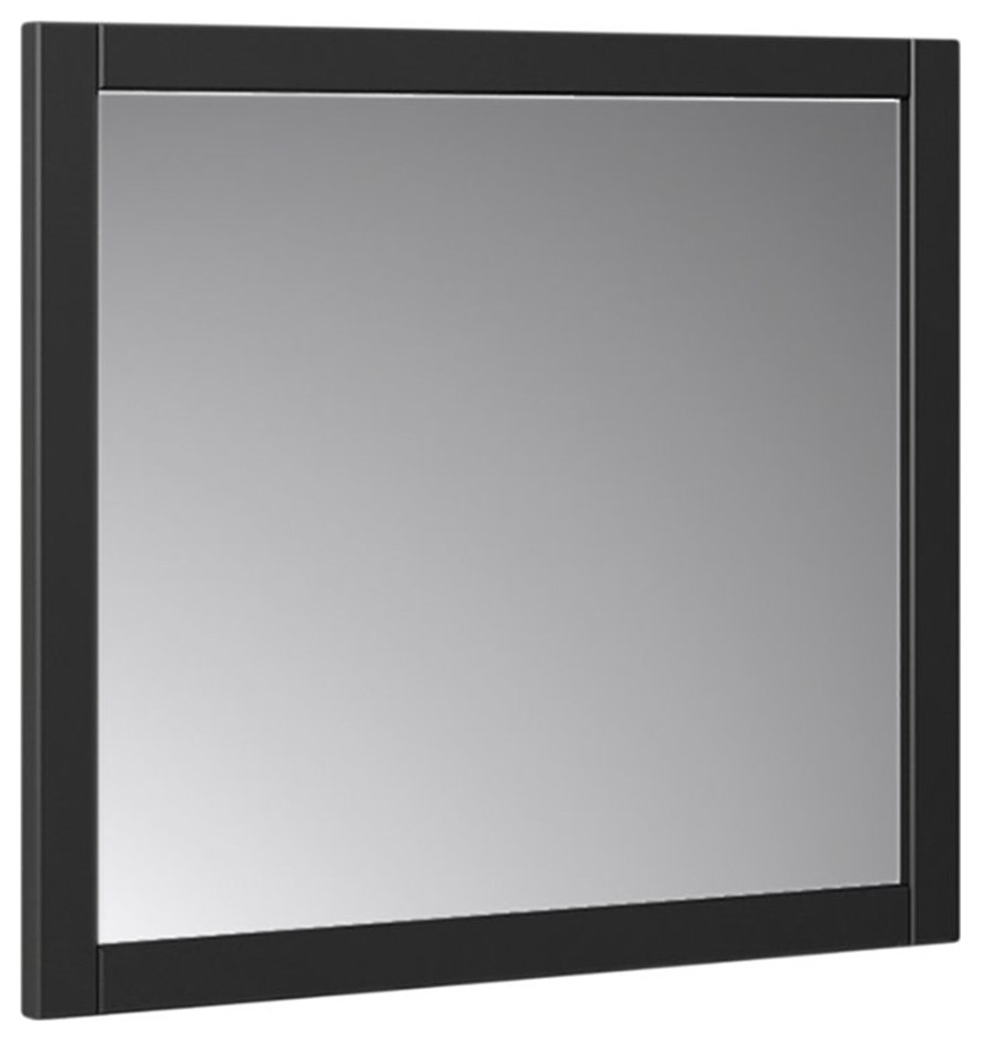 Fresca Manchester 30" Traditional Solid Wood Bathroom Mirror in Black ...