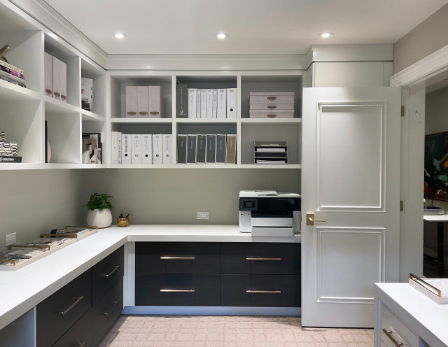 Lytton Park – Basement Office (Built In Shelving) - Modern - Home ...