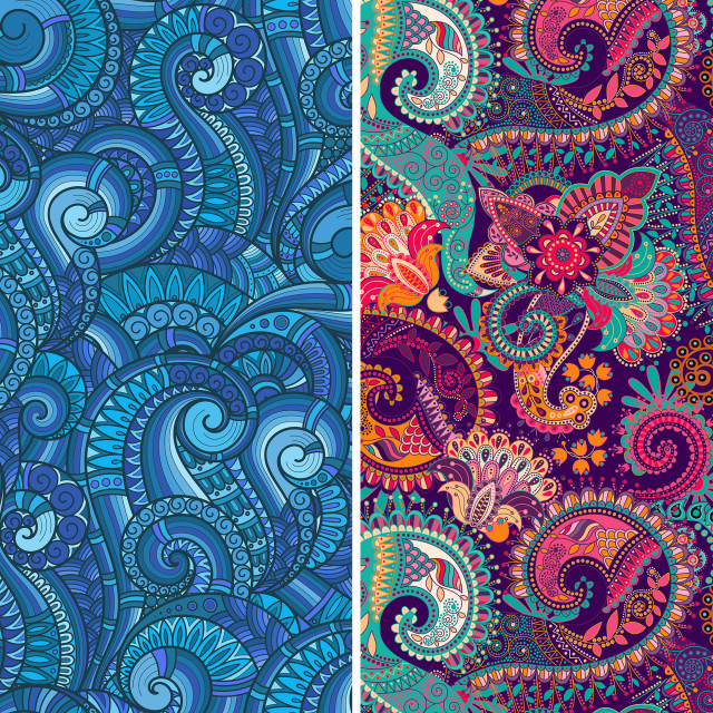 6' Tall Double Sided Psychedelic Wallpaper Canvas Room Divider ...