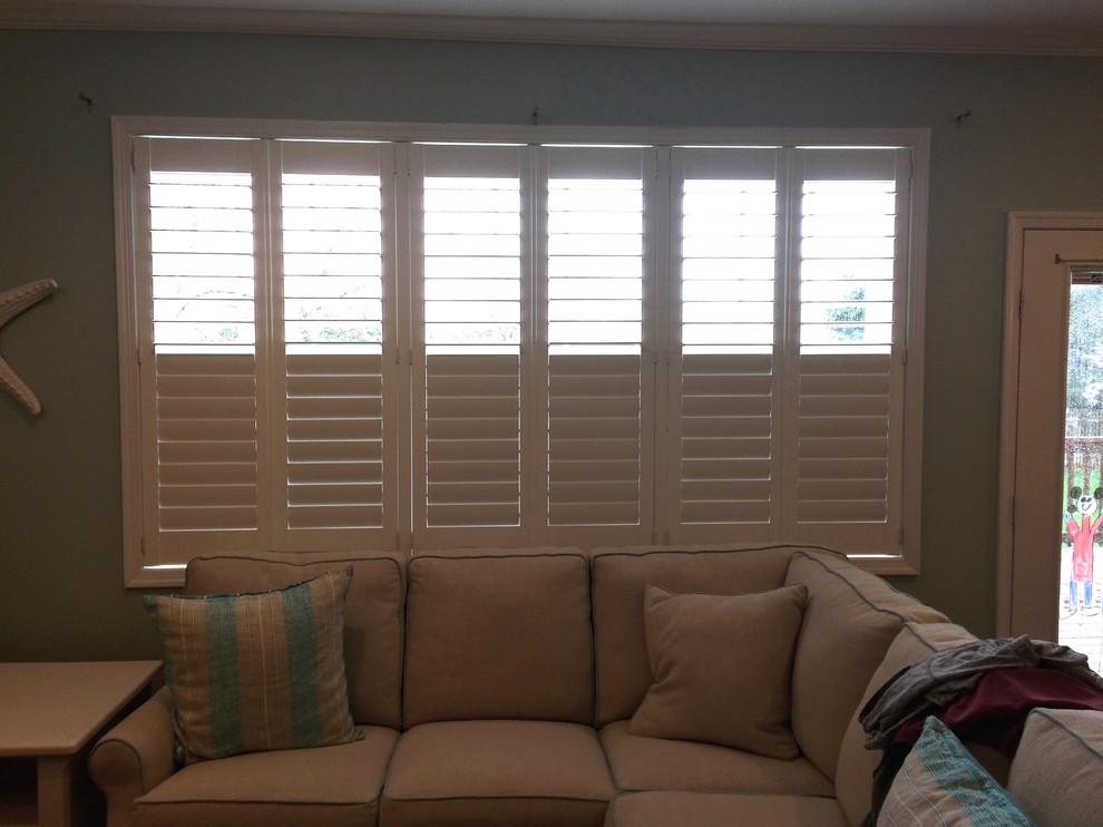 White Plantation Shutters - Contemporary - Living Room - New York - by ASAP Blinds