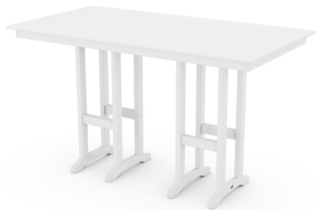 POLYWOOD Farmhouse 37" x 72" Bar Table - Beach Style - Outdoor Pub And ...