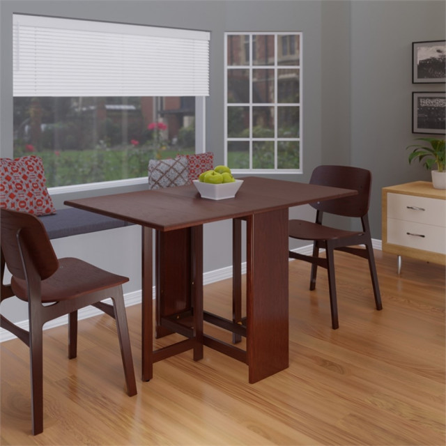 Winsome Clara Double Drop Leaf Transitional Solid Wood Dining Table in ...