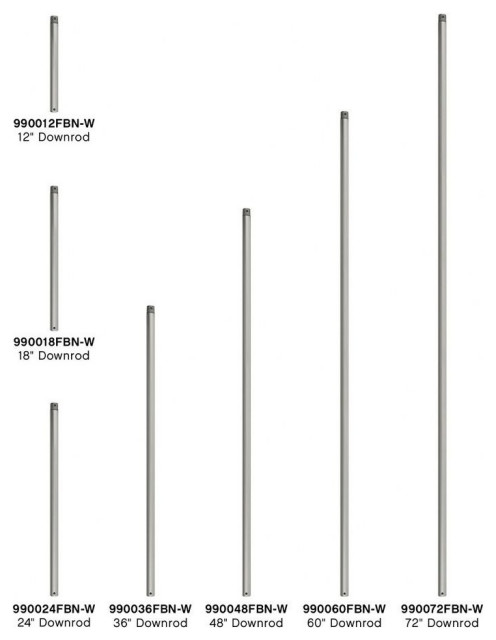 Ceiling Fan Downrod-72 Inch Down Rod Length-Brushed Nickel Wet Finish ...