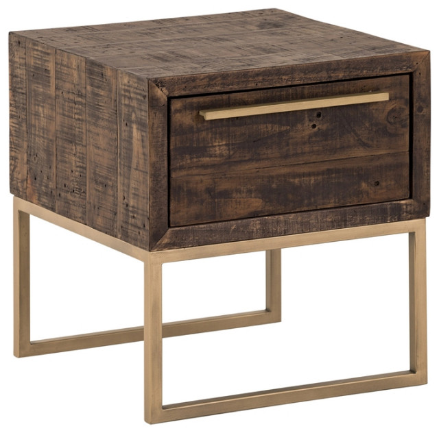 Alpine Furniture Monterey Wood Lamp Table in Smokey Taupe (Beige ...