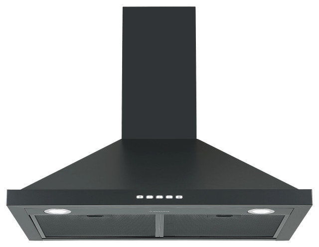 Ancona 30" Convertible Wall-Mounted Pyramid Range Hood, Black ...