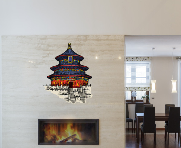 Chinese Monuments Vinyl Wall Decal ChineseMonumentsUScolor006, 10 in ...