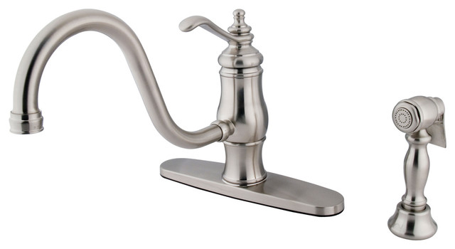 Heritage Single Handle 8" Centerset Kitchen Faucet with Side Sprayer ...