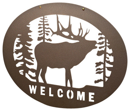 Elk Welcome Sign, 16.25", 16.25 - Rustic - Novelty Signs - by P&D Metal ...
