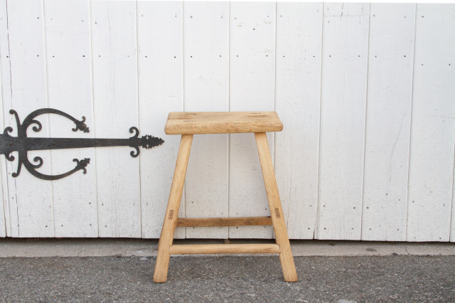 Rustic Farmhouse Wood Stool - Rustic - Accent And Garden Stools - by De ...