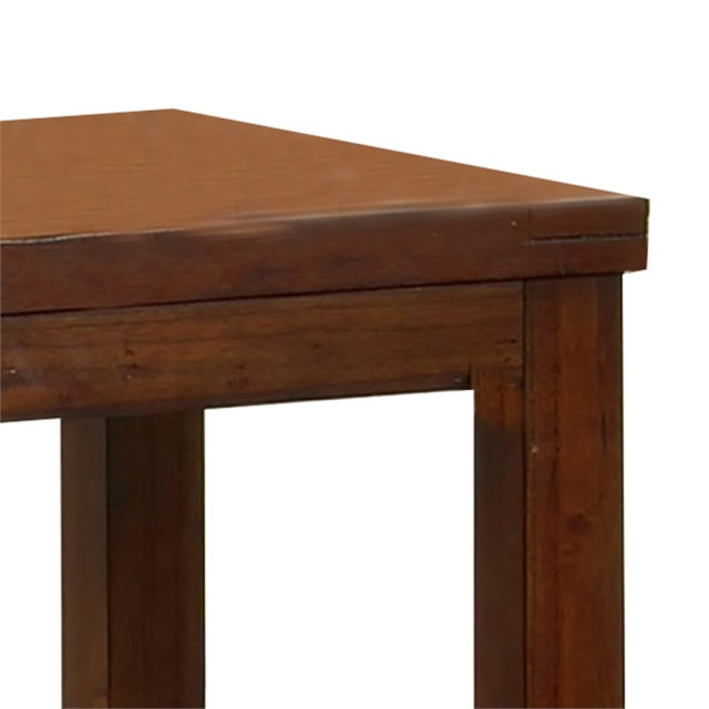 Square Shaped End Table with Open Bottom Shelf Brown - Transitional ...
