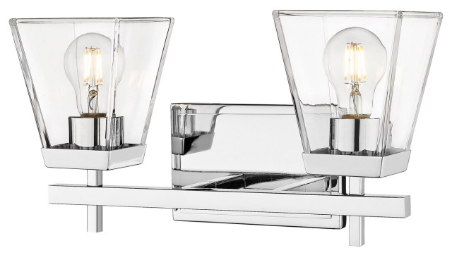 Lauren 2-Light Vanity, Chrome - Transitional - Bathroom Vanity Lighting ...