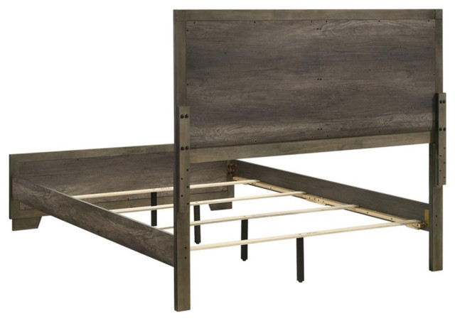 Coaster Janine Transitional Wood Frame Eastern King Panel Bed in Gray ...