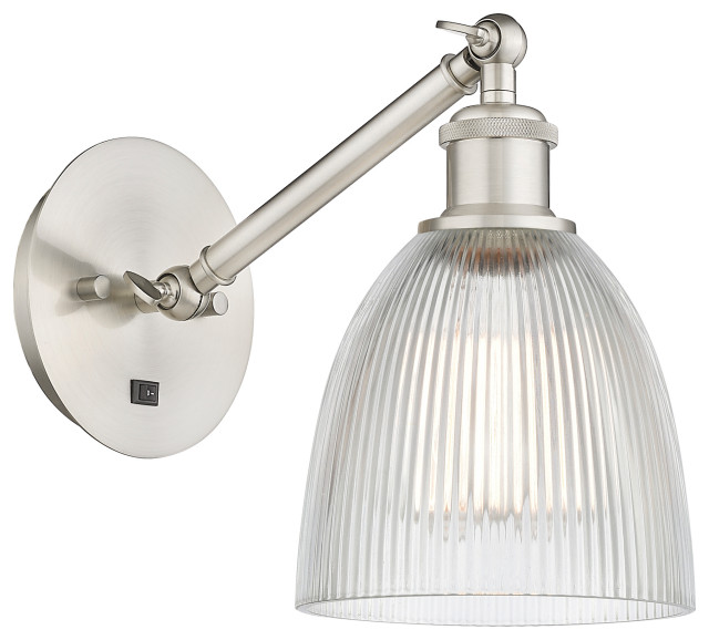 Innovations 317-1W-SN-G382-LED Castile 1 Light Sconce, Brushed Satin ...