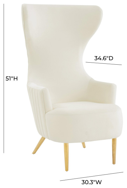 Julia Velvet Channel Tufted Wingback Chair by Inpsire Me Home Decor ...