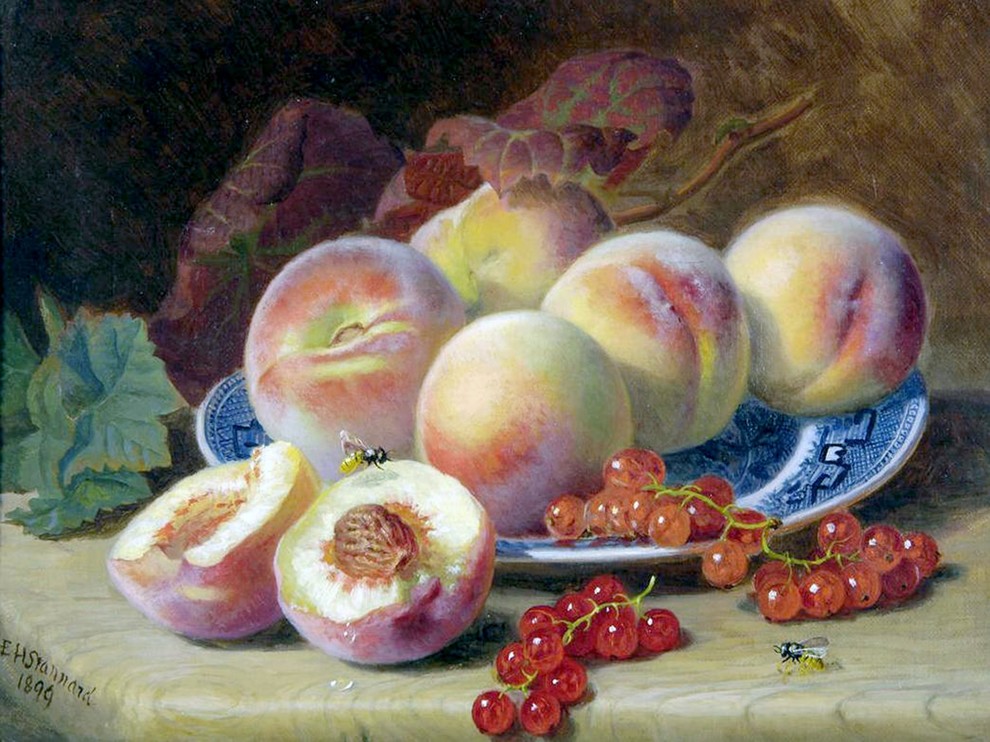 Peaches and Red Currants Accent Tile Mural Bathroom Wall Backsplash, 6 ...