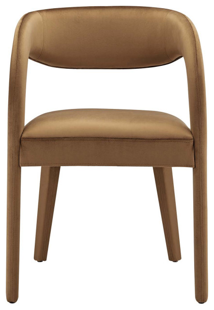 Pinnacle Performance Velvet Dining Chair Set of 2, Brown - Contemporary ...