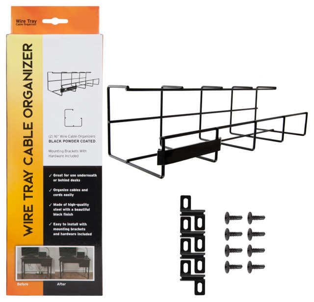 Cable Management Wire Tray 2-Pack 16" Raceway Channels - Modern - Cable ...