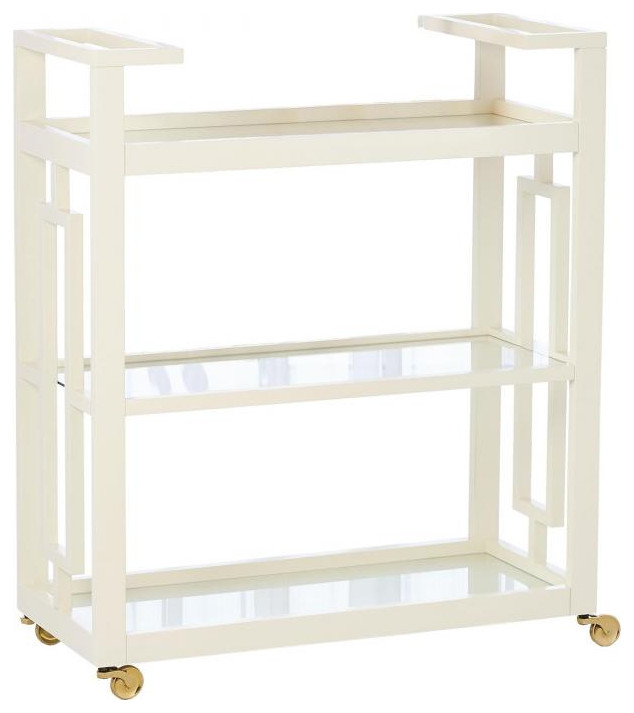 Grid Block White Bar Cart - Contemporary - Bar Carts - by Lighting ...