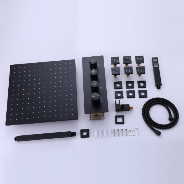 Luxury Multifunction Wall Mounted Thermostatic Shower System with 6 ...