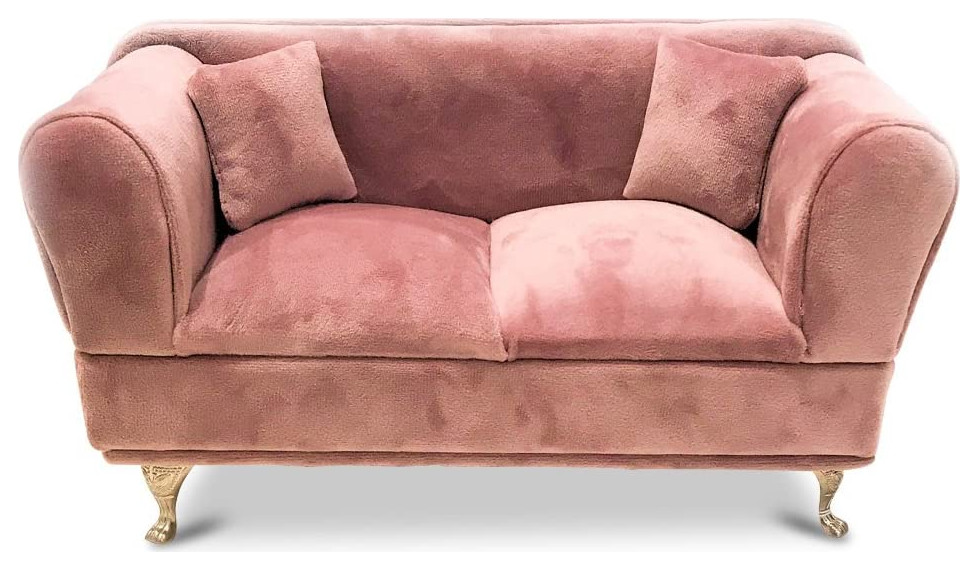 Pink Velvet Jewelry Couch Sofa, 9 Inches Long - Traditional - Jewelry ...