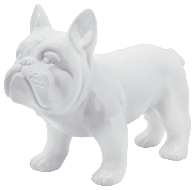 Cer, 12" Bulldog, White - Contemporary - Decorative Objects And ...