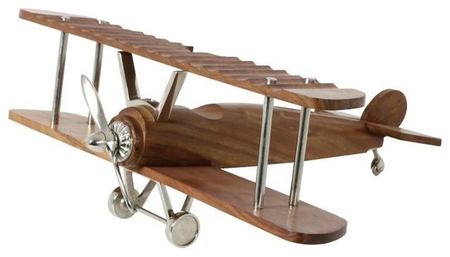 Light and Living Plane Decor Wood, 11"x9.5"x5.5", 18"x17"x7 ...