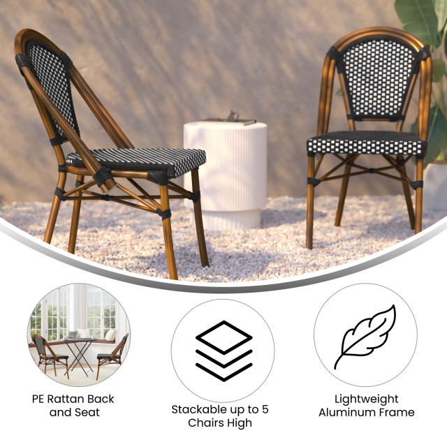 2PK Black, White Paris Chair - Tropical - Outdoor Dining Chairs - by ...