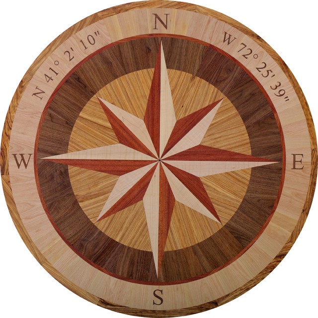 Julie hardwood compass rose floor medallion inlay - Chicago - by Rose ...