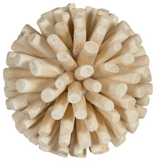 Natural Wood Spheres, 6" - Beach Style - Decorative Objects And ...