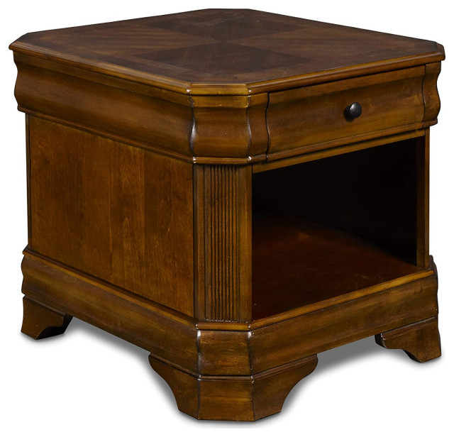 Classic End Table, Unique Carved Accents & Ample Storage Space ...