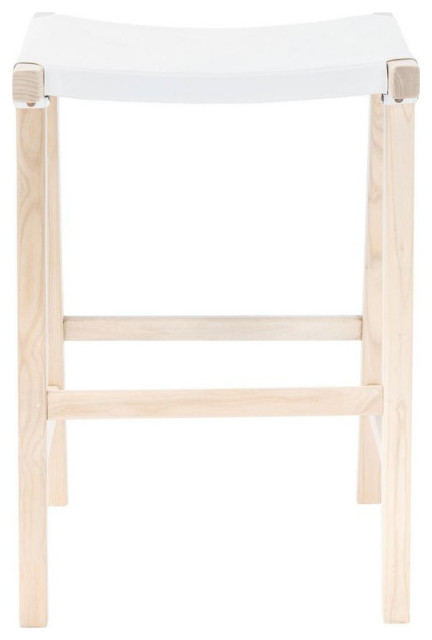 Jacoby Rectangle Counter Stool, Set of 2, White/Natural - Transitional ...