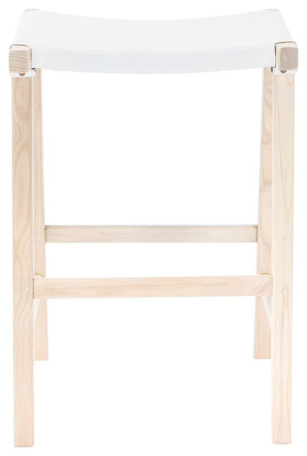 Jacoby Rectangle Counter Stool, Set of 2, White/Natural - Transitional ...