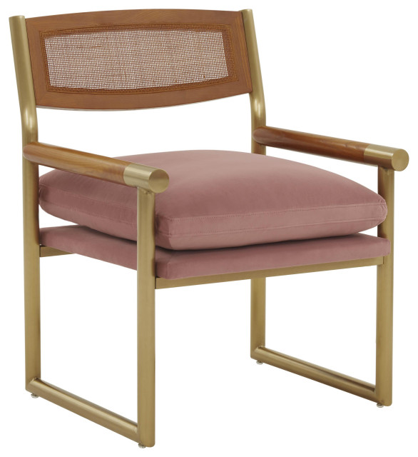 Harlow Rattan Mauve Velvet Chair - Contemporary - Dining Chairs - by ...