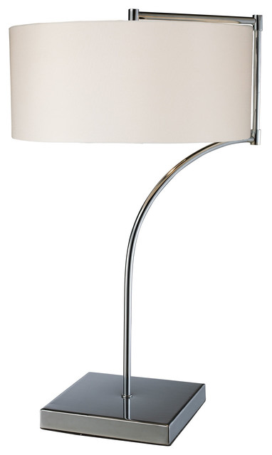 Lancaster Chrome Table Lamp With White Fabric Shade - Transitional ...