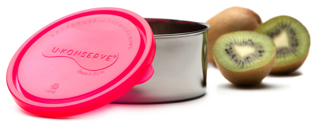 U Konserve Stainless Steel and Neon Pink 16 Ounce Round Food Container ...