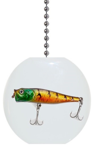 Green Yellow and Orange Fishing Lure Ceiling Fan Pull - Traditional ...