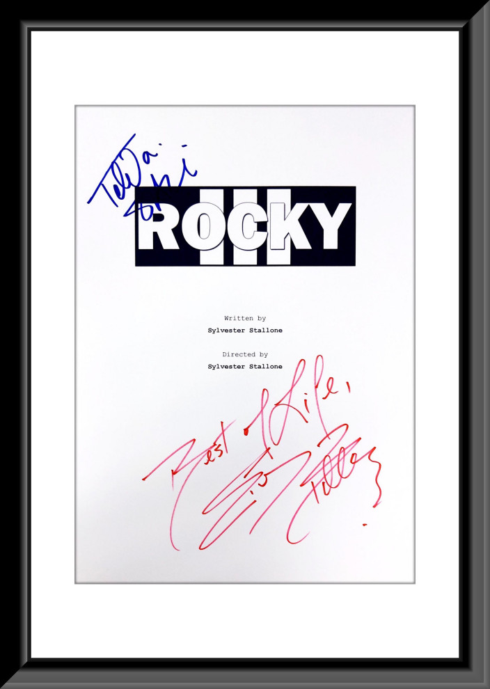 Rocky III signed movie script cover by Talia Shire and Sylvester ...