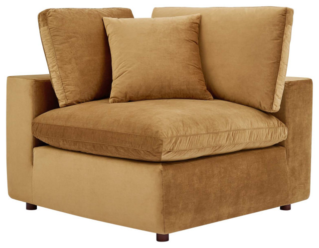 Sectional Sofa Set, Velvet, Brown, Modern, Living Lounge Hotel Lobby ...