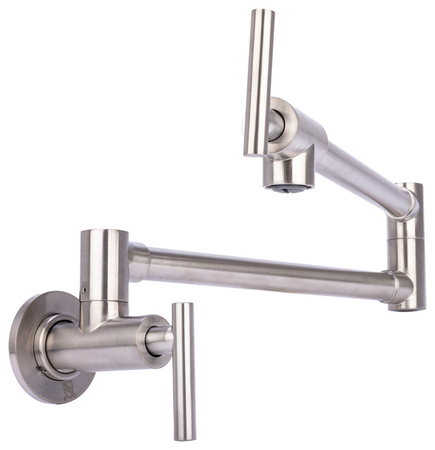 Contemporary Pot Filler Kitchen Faucet in Brushed Nickel - Contemporary ...