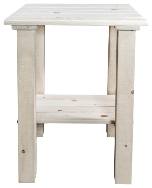 Montana Log Collection Wood Homestead End Table In Ready To Finish ...