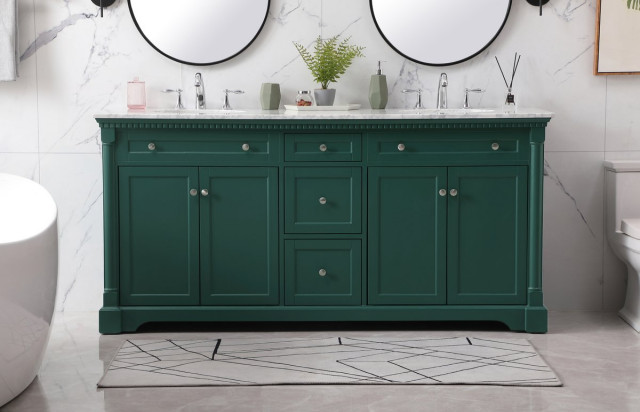 Elegant VF53072DGN 72" Double Bathroom Vanity Set, Green - Eclectic ...