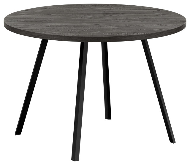 Dining Table 48" Round Small Kitchen Dining Room Metal Laminate Black ...