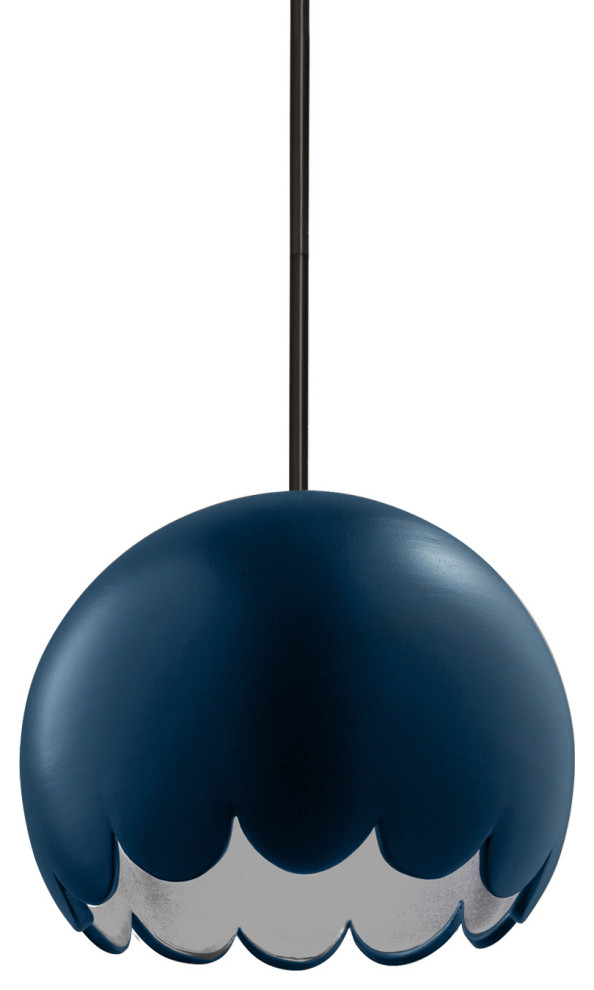 Radiance Scallop Pendant, Midnight Sky, Matte Black, Rigid Stem, E26 ...