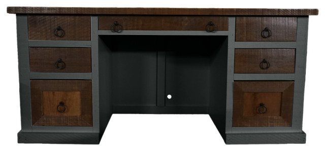Rustic Solid Wood Executive Desk - Rustic - Desks And Hutches - by ...